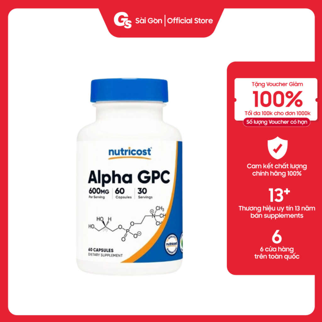 Nutricost Alpha GPC Capsules 600mg (60 tablets), imported from USA ...