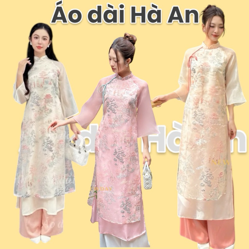 New style Thuy Mac ao dai with embroidered silk CNY 2025 with wide leg ...