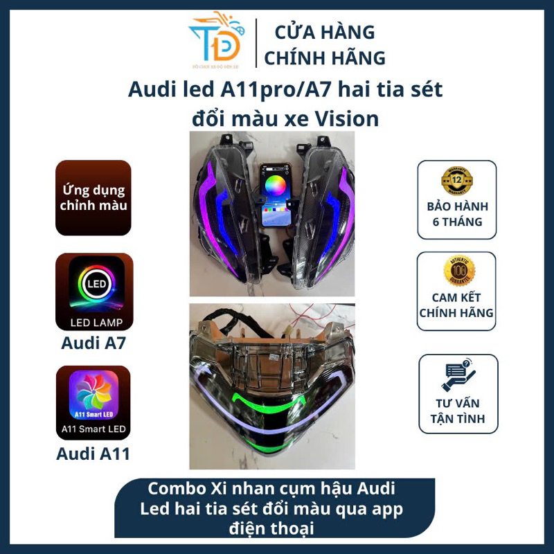 Demi Xinhan Combo Audi led A7 pro v2 rear assembly installed for Vision 2021 to 2024 2 lightning ...