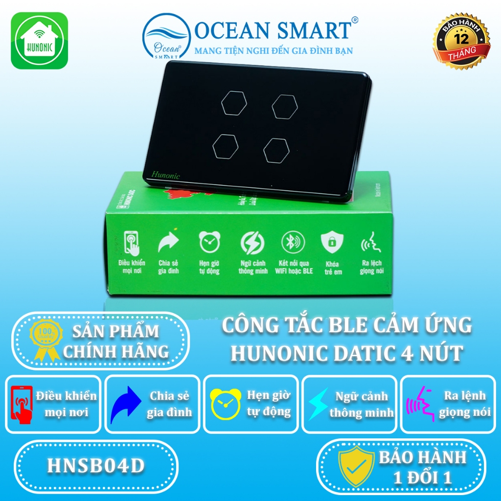 Hunonic Datic Bluetooth Mesh Touch Switch, Ocean Smart Phone Remote ...