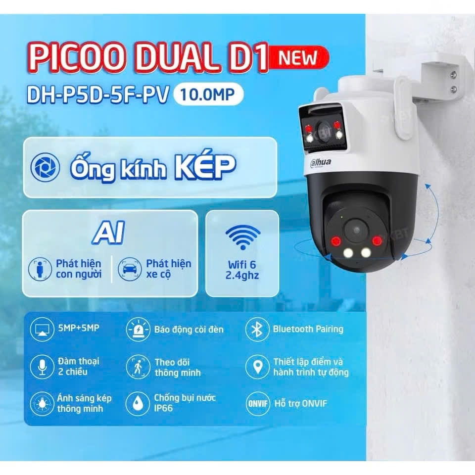 DAHUA Picoo Dual D1 P3D/P5D 6MP/10MP Outdoor Wifi Camera - 2 Dual Eyes ...