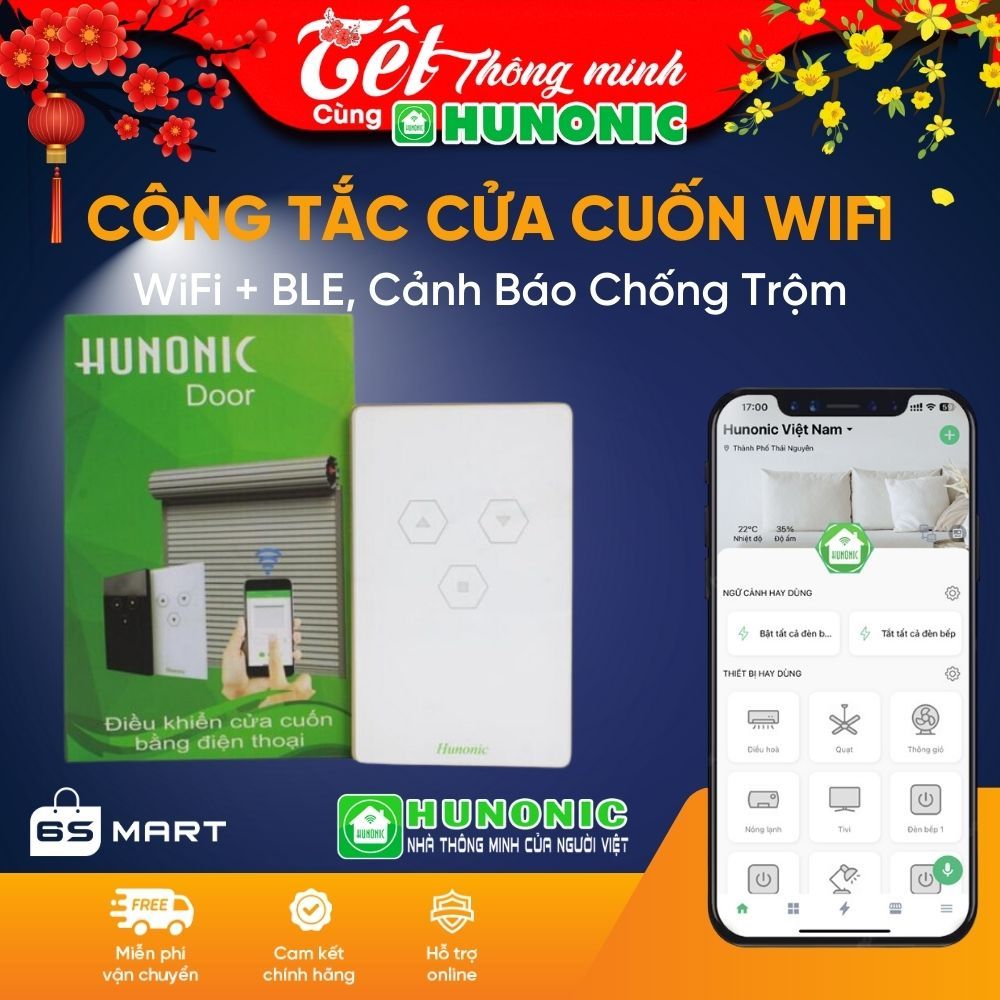 Hunonic Door WiFi+BLE Smart Rolling Door Switch, Remote Control, Anti ...