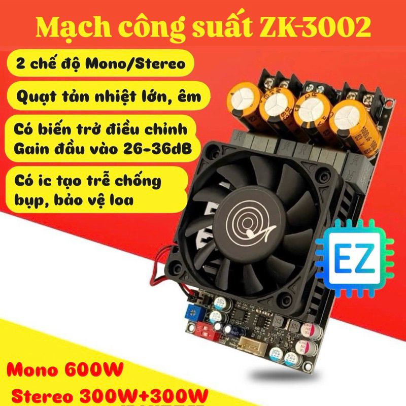 ZK-3002 Power amplifier circuit TPA3255 600W mono or 300W*2 Stereo, 18 ...