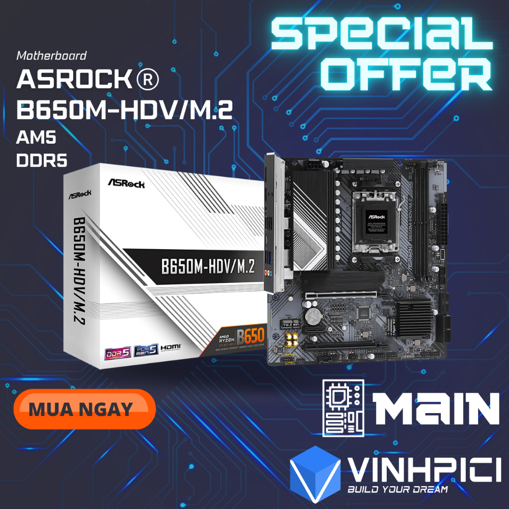 Asrock B650M-HDV/M.2 Mainboard [NEW] | Shopee Malaysia