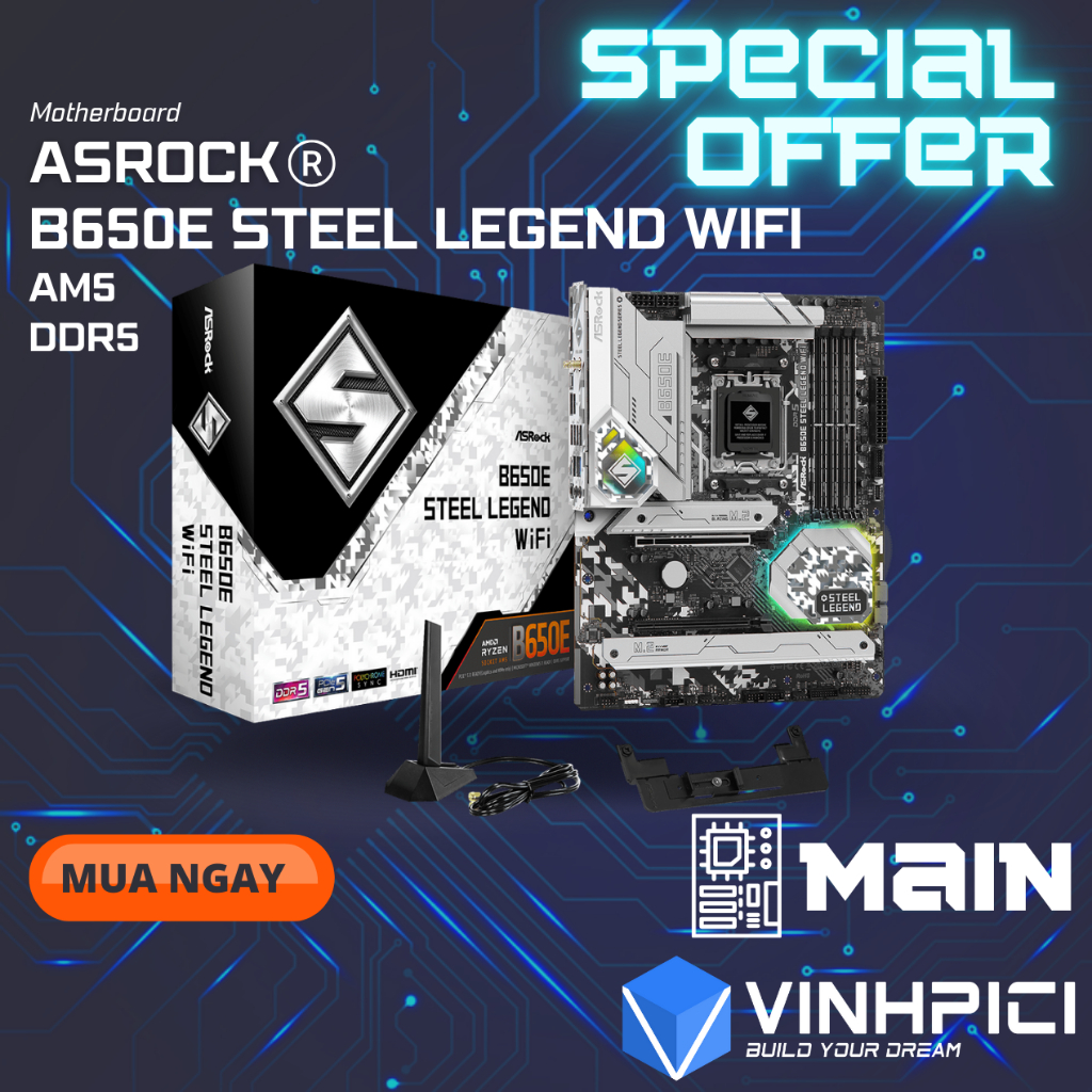 Asrock B650E Steel Legend WiFi Mainboard [NEW] | Shopee Malaysia