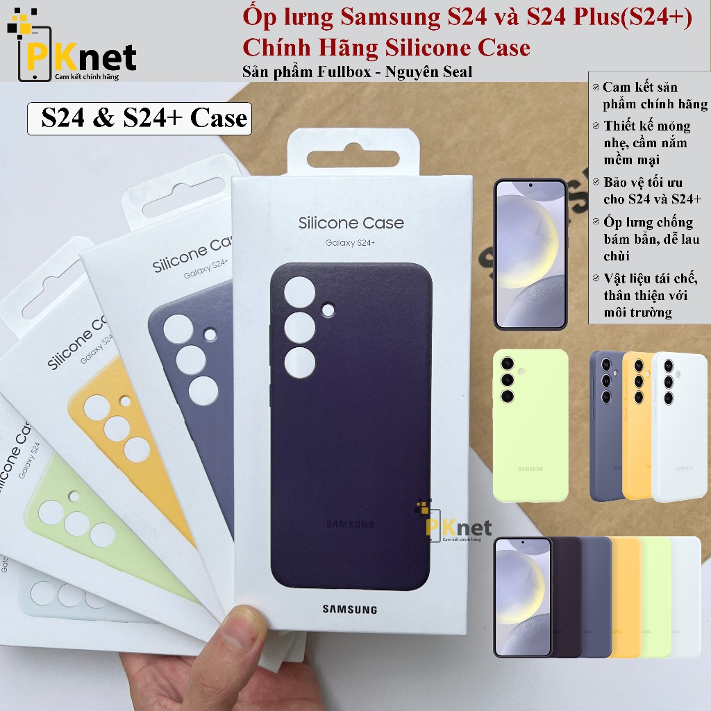 Genuine Samsung S24 and S24+ (S24 Plus) Silicone Case, Fullbox ...