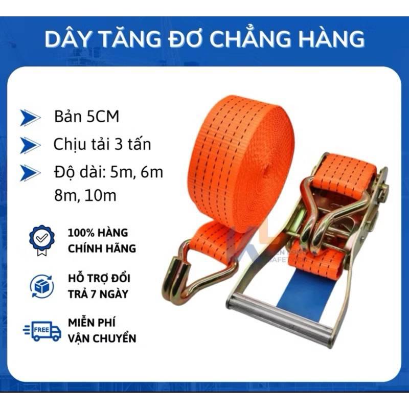 50mm Cargo Lashing Rope, Load Capacity 3 Tons 5m,6m, 8m, 10m, 12m ...