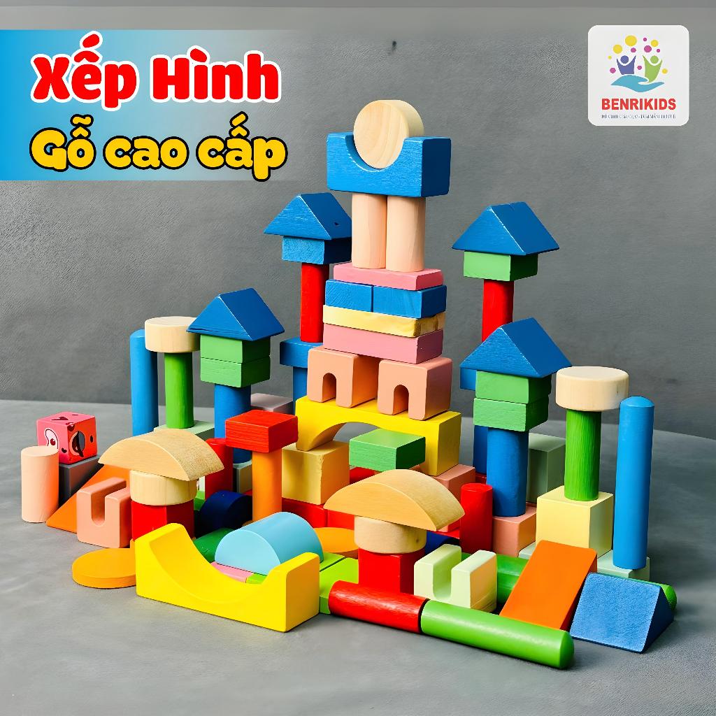 Wooden Block Puzzle Toy for Children with Plastic Container, 100-piece ...