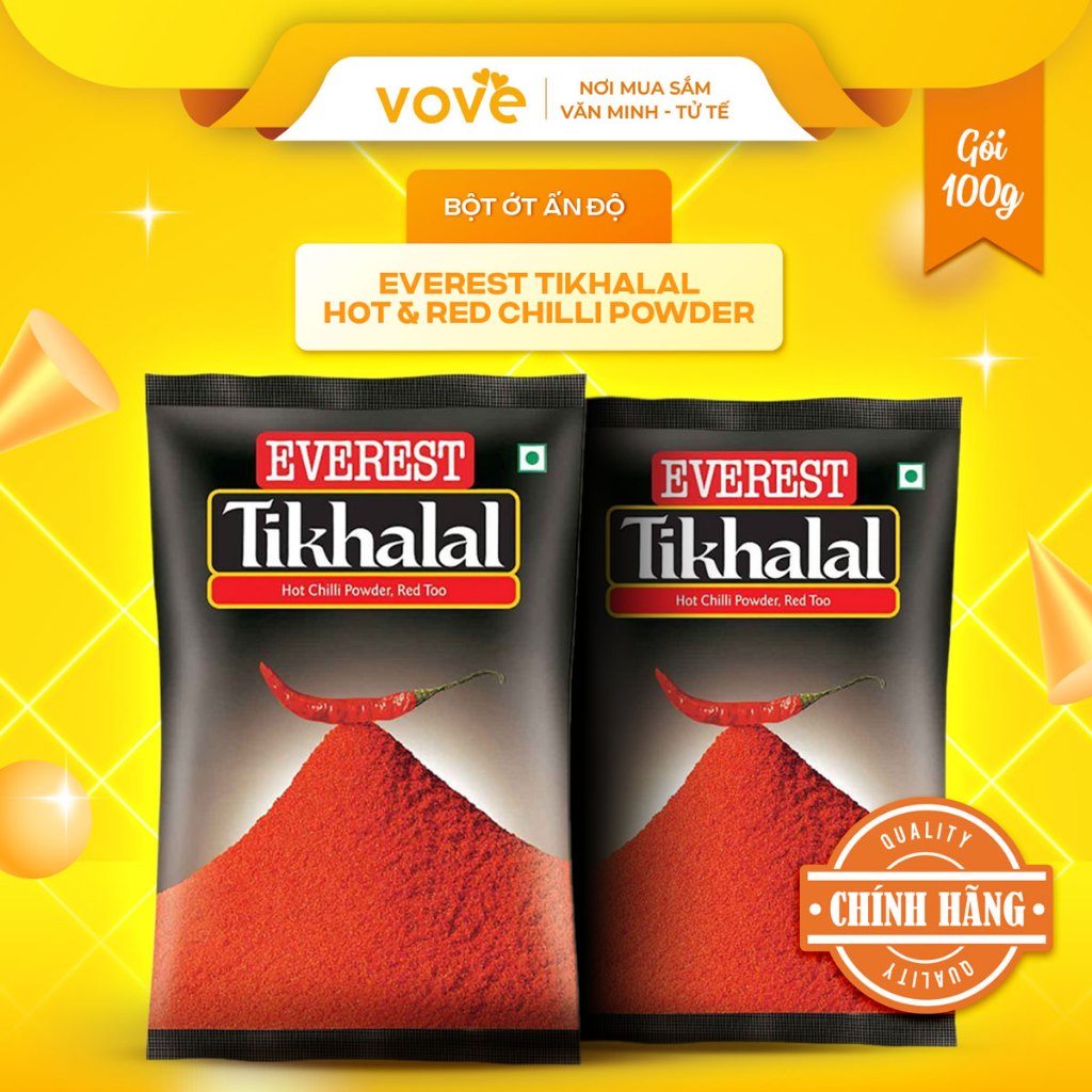 EVEREST Tikhalal Hot Indian Chili Powder & Red Chilli Powder 100gr ...