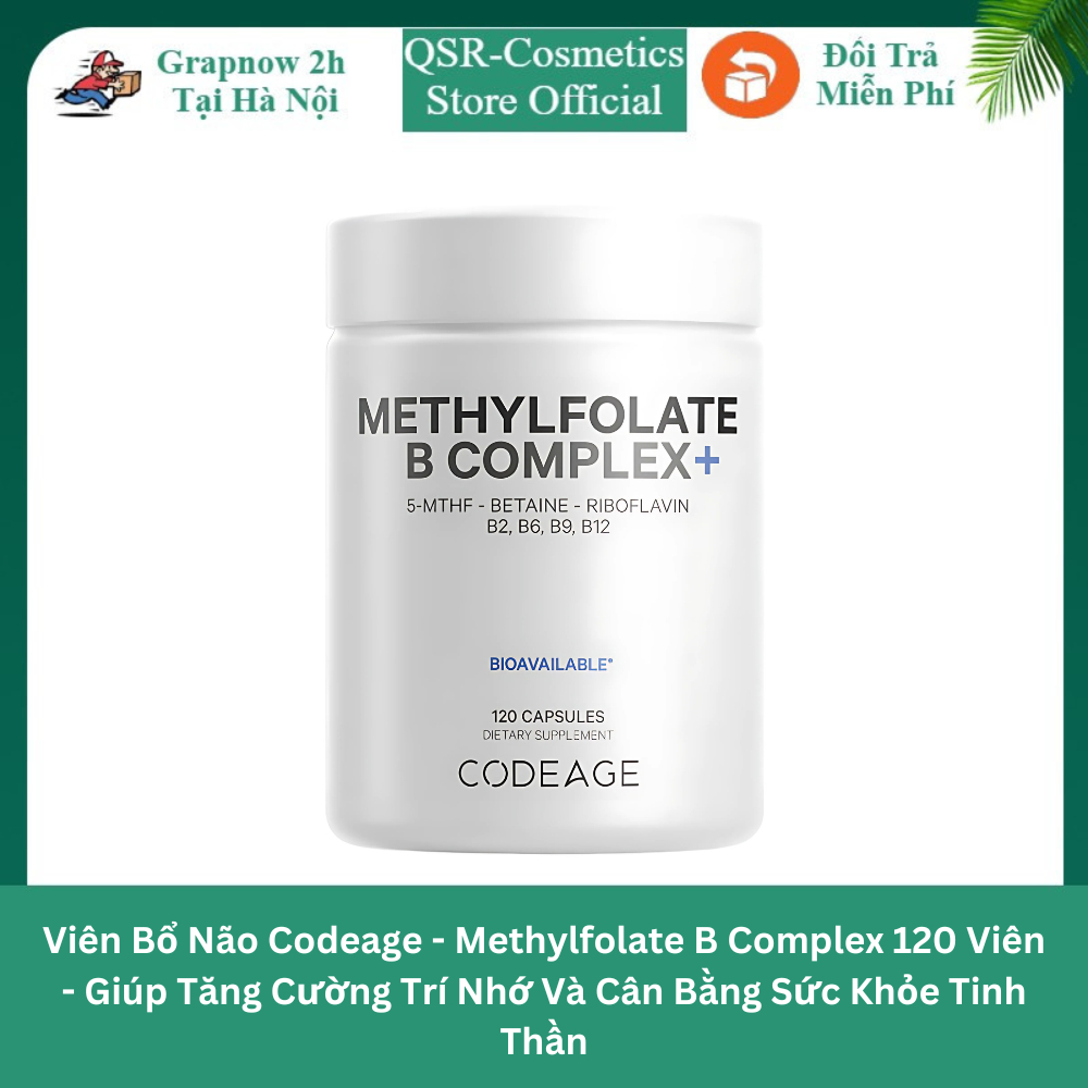 Codeage Brain Supplement - Methylfolate B Complex 120 Tablets - Helps Enhance Memory and Balance ...