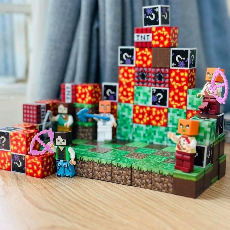 Minecraft magnetic blocks building creative toys for children | Shopee ...