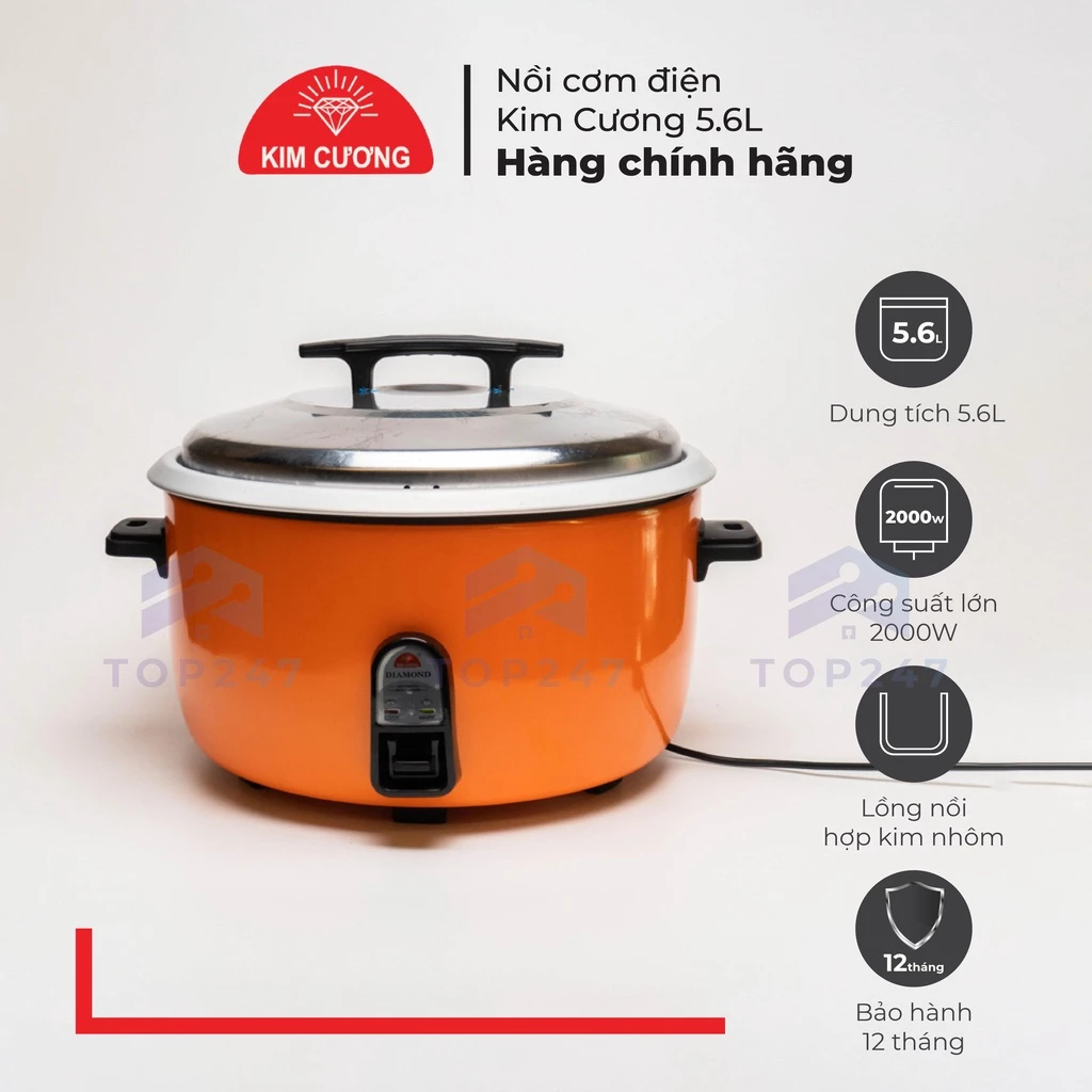 5.6 Liter Diamond Rice Cooker with Removable Lid - For Restaurants and ...