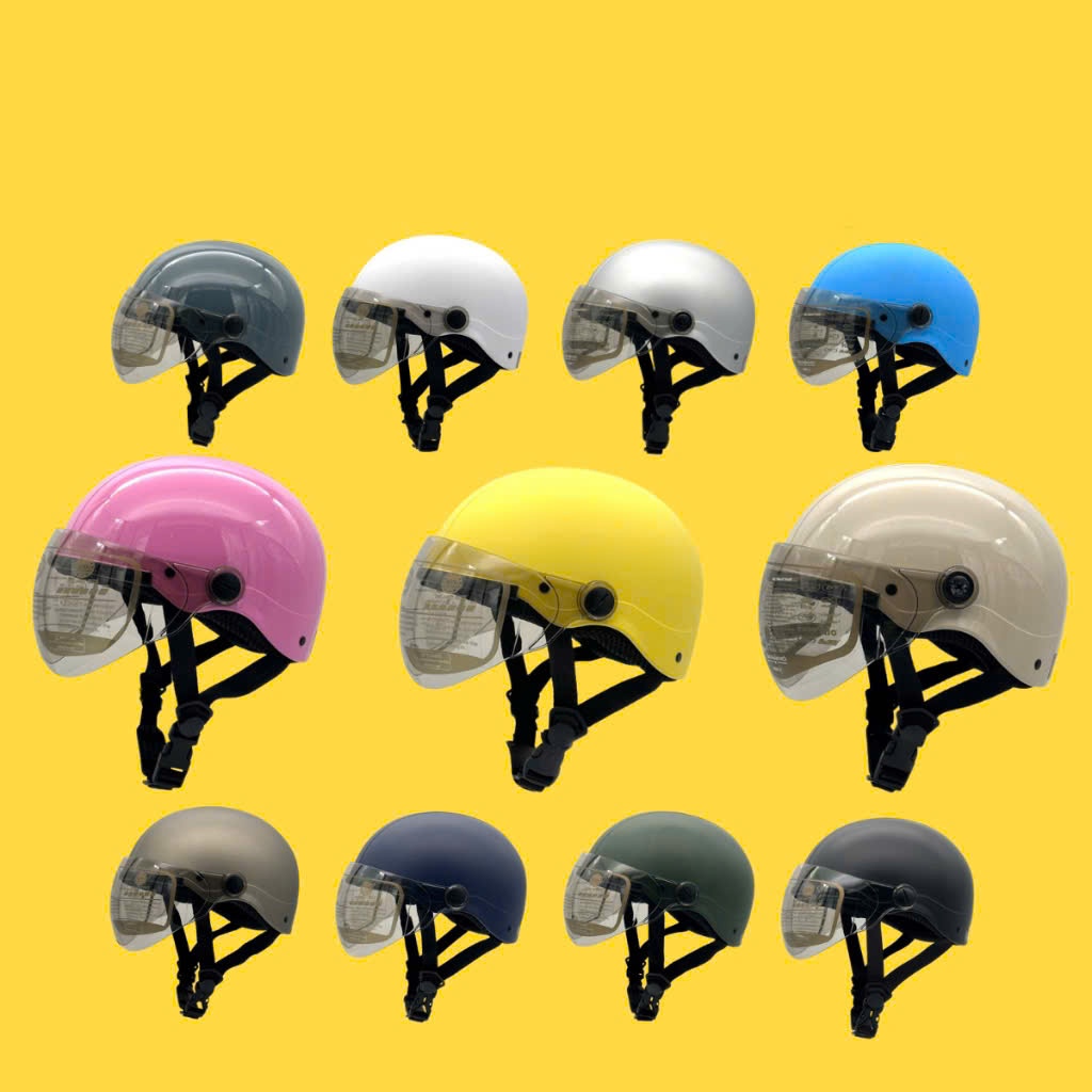 (SMALL Form) Half-head helmet with glasses HPRO HP02K in many colors ...