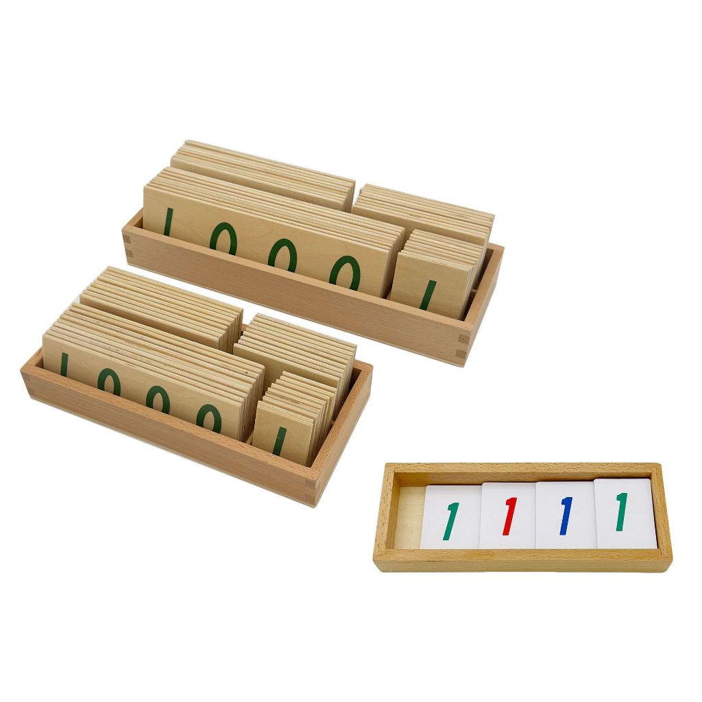 Number Cards 1-9000, Number card set 1-9000, montessori Large Wooden ...
