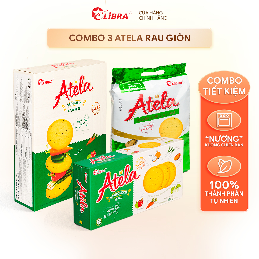 Combo 3 Cracker Atela Crispy Vegetables, Healthy Nutritious Sweet and ...