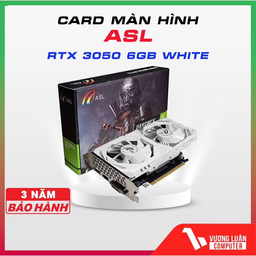 Vga NVIDIA ASL No auxiliary power RAGE-X RTX 3050 6GB GDDR6 White ...