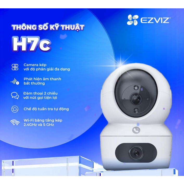 Ezviz H7C 8MP Smart Indoor Binocular Camera, 10m infrared, human and ...