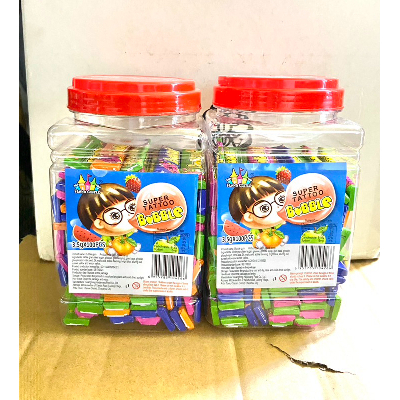 Box of 100 Bubble Gum Bars with Tattoo (Childhood Candy) | Shopee Malaysia