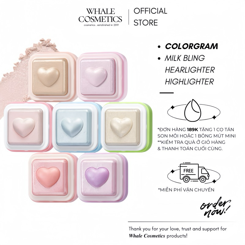 (COLORGRAM) Colorgram Milk Bling Heartlighter Highlighter (2.2g ...