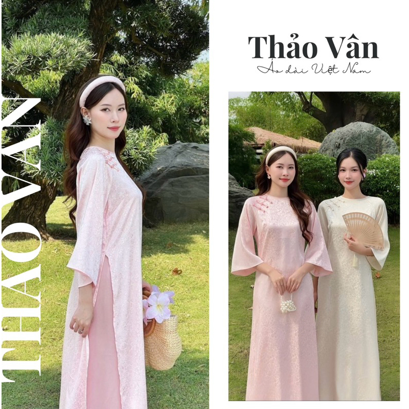 Modern Orchid Ao Dai, Brocade Ao Dai with Down Form Designed in 2 ...