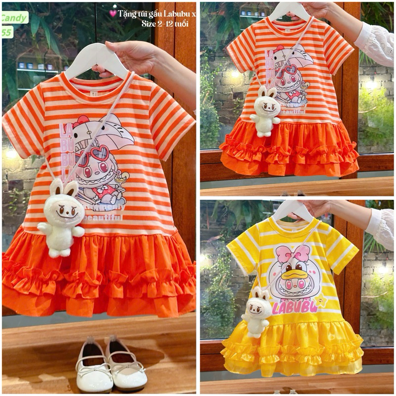 (Free Labubu bag) CNY, Christmas outfit for girls. Labubu dress with ...