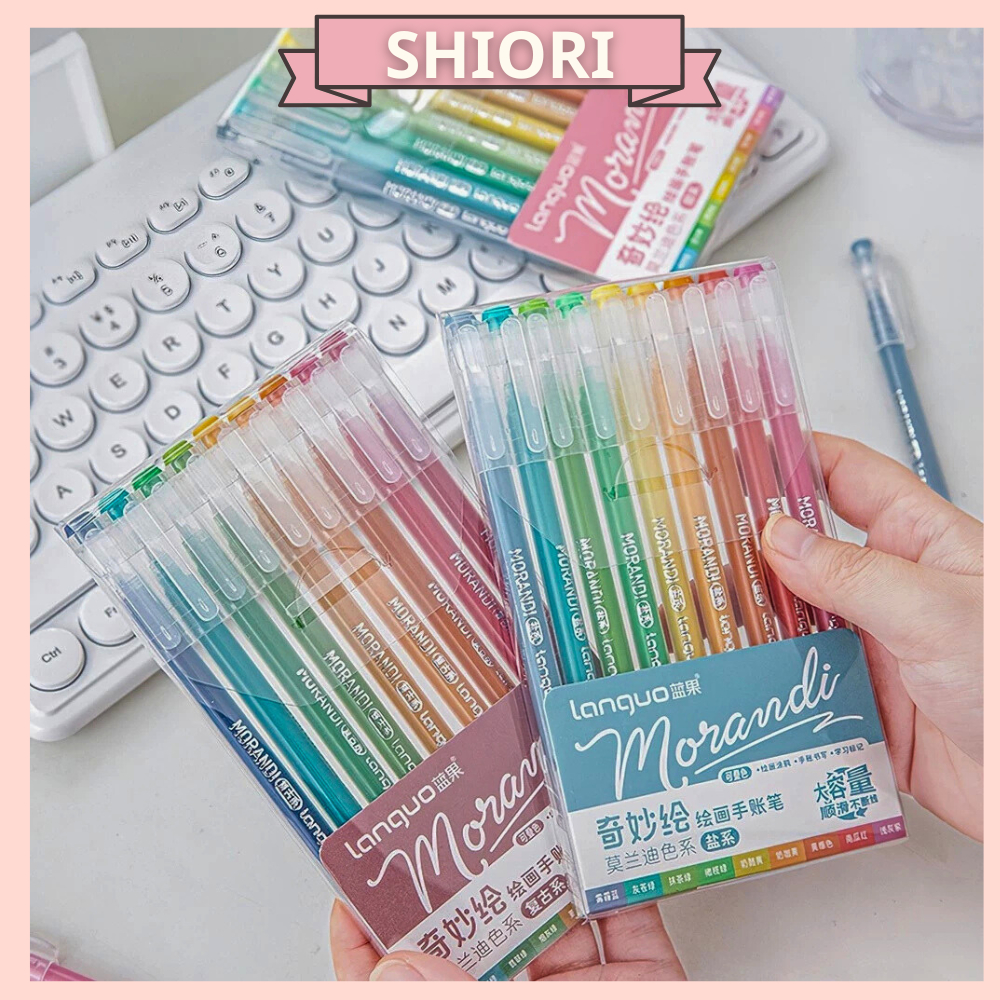 Set of 9 Genuine MOKA Gel Pens with Classic Multi-Color Morandi Ink for ...