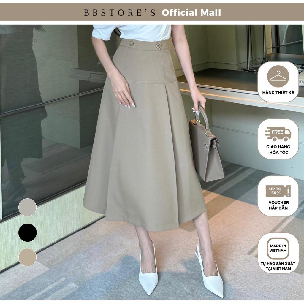 Bbstore's Office 2-Button Flared Skirt - V3544 | Shopee Malaysia