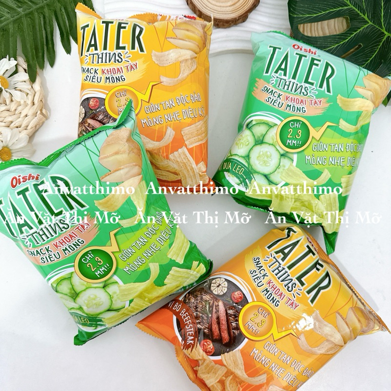(32G PACK) Oishi Tater Thins Super Thin Potato Snack 2 Flavors | Shopee ...