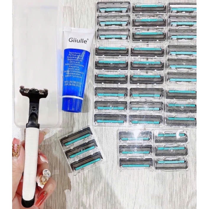 Genuine razor set and 36 dual blades, comes with a tube of shaving ...