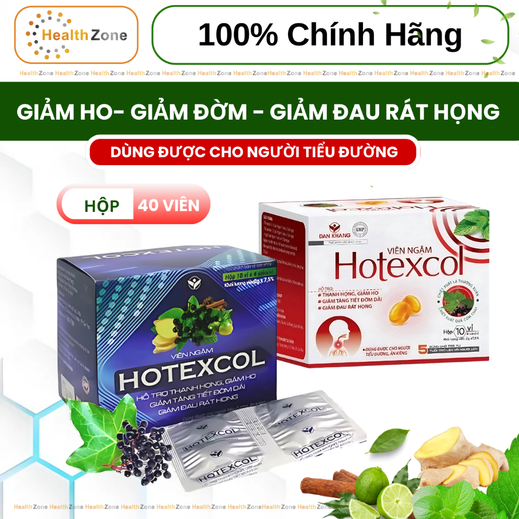 Hotexcol Lozenges for Cough Relief and Throat Clearing - Box of 40 ...