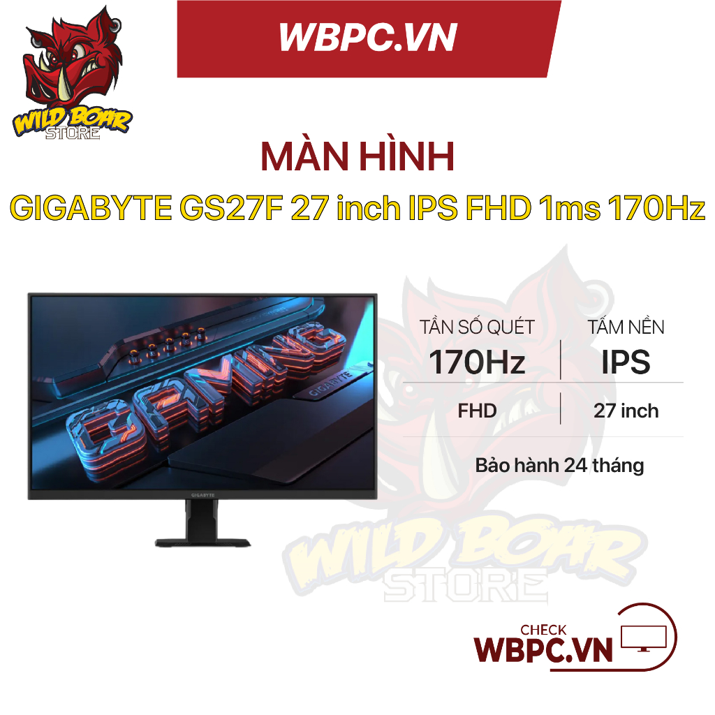 Gigabyte GS27F Gaming Monitor 27 inch IPS FHD 1ms 170Hz - Genuine ...