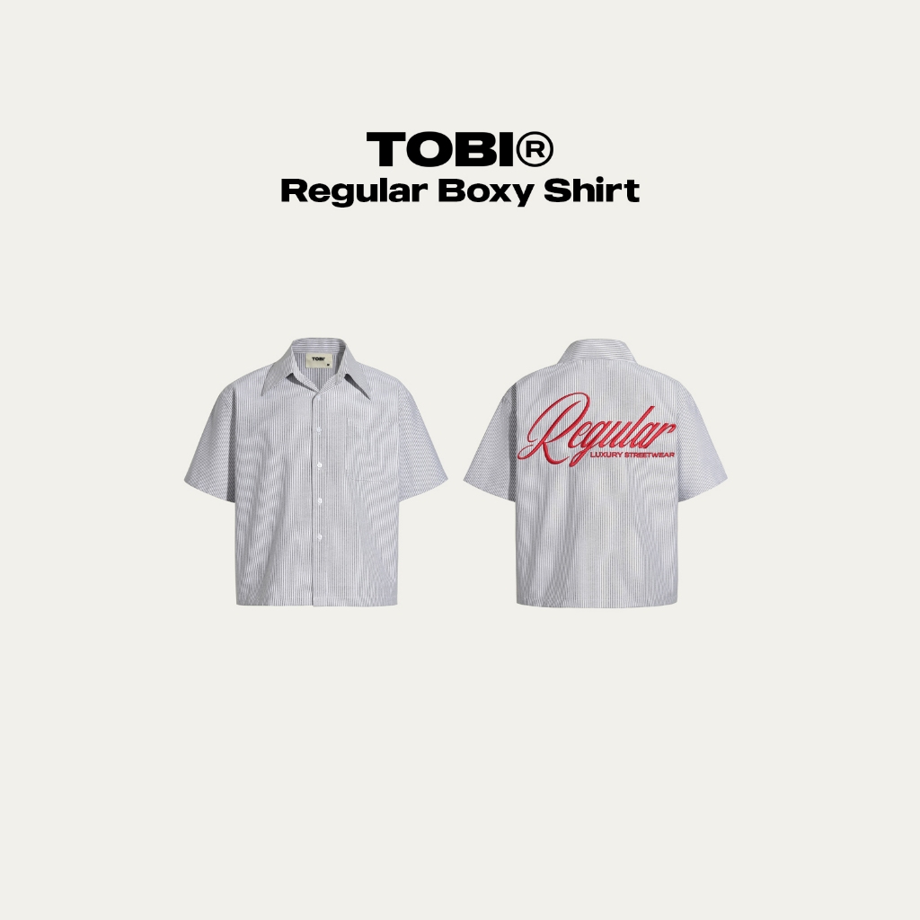 Tobi 3D Embroidered Striped Shirt | Shopee Malaysia