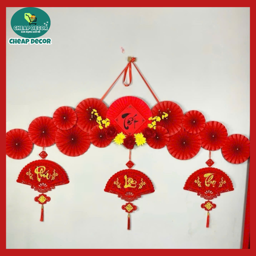 Day decoration Decorative Phuc Loc Tho fan combo CNY CNY 2025 | Shopee ...