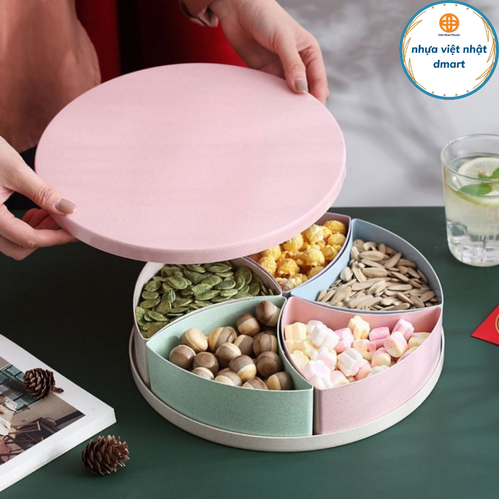 CNY Candy tray with 5 durable barley plastic compartments, luxury CNY ...