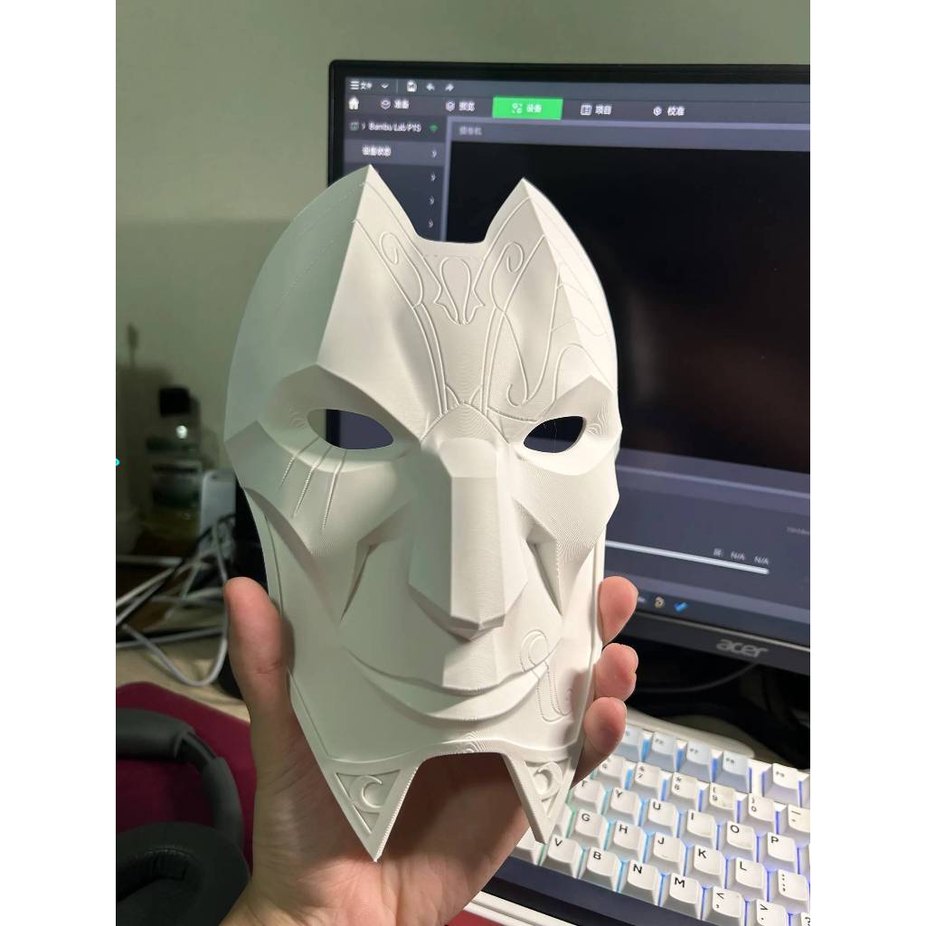 Jhin mask - Jhin Facemark - 1:1 scale - 3D printing - Used for cosplay ...