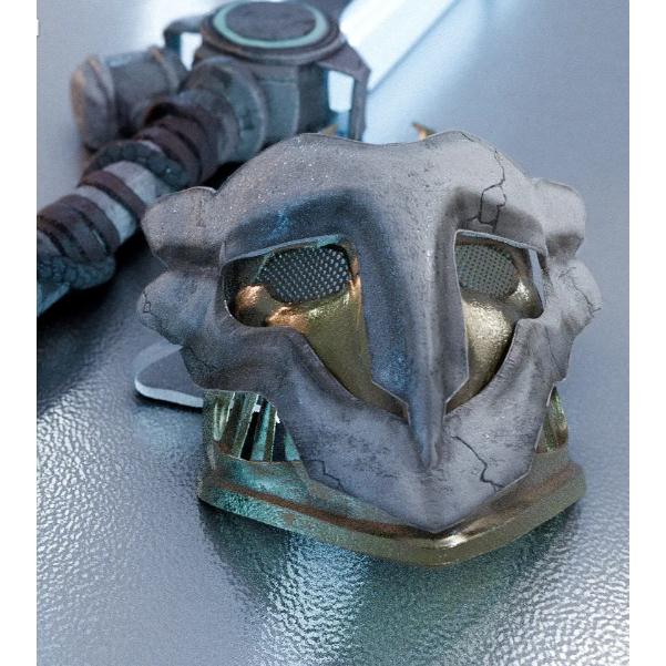 Ekko mask - Ekko Acane Facemark - 1:1 scale - 3D printing - Used for ...