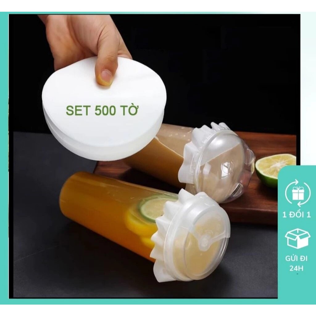 (Set Of 500 sheets) Spill-proof parchment paper to line milk tea cups ...