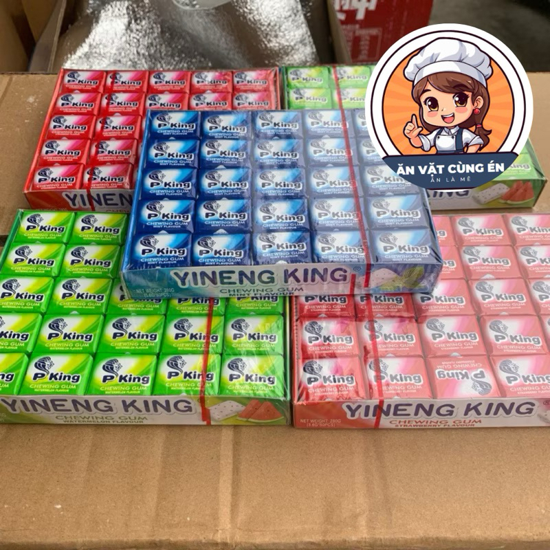 Blister of 50 P'King Gum Gum Gum Gum with many flavors of mint ...