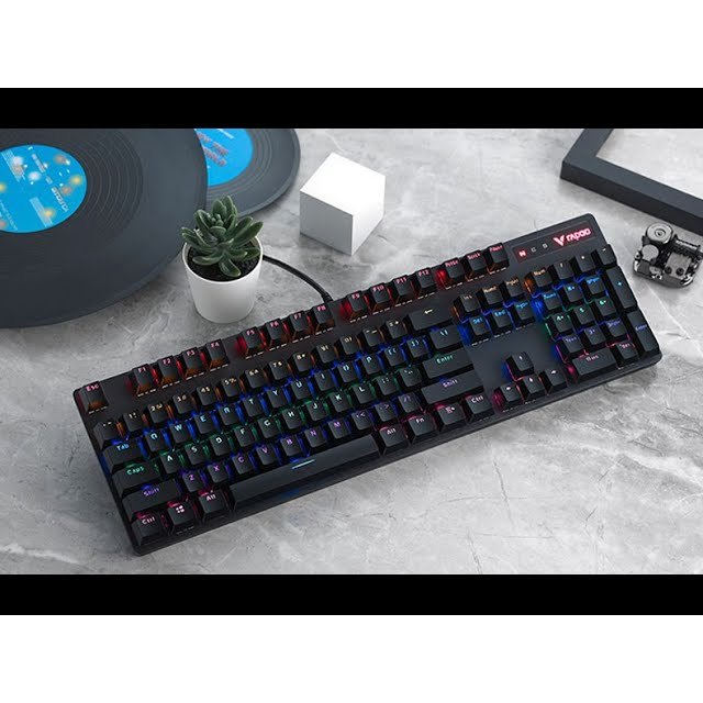 Rapoo V500 Pro Rainbow Backlit Wired Mechanical Gaming Keyboard (Blue switch) | Shopee Malaysia