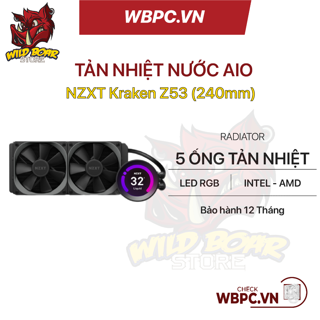 Nzxt Kraken Z53 PREMIUM AIO Water Cooler (Black) - NEW FULLBOX ...