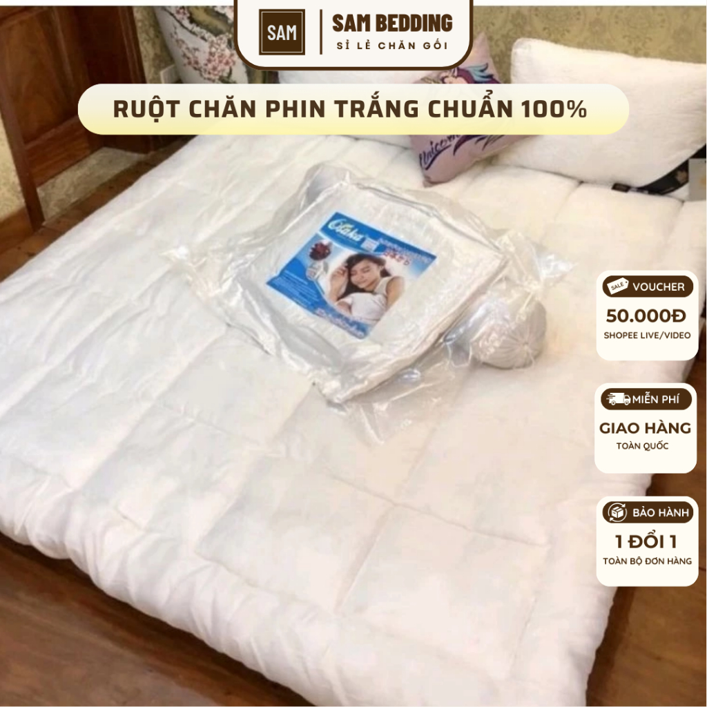 100% standard white blanket insert, thick quality with ties at 4 ...