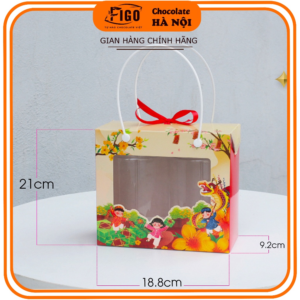 Gift Box CNY 2025 Transparent Mika door paper box containing nut jars ...