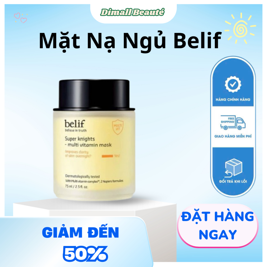 Belif Super Knight Multi Vitamin Mask 75ml Skin Restoration Brightening ...