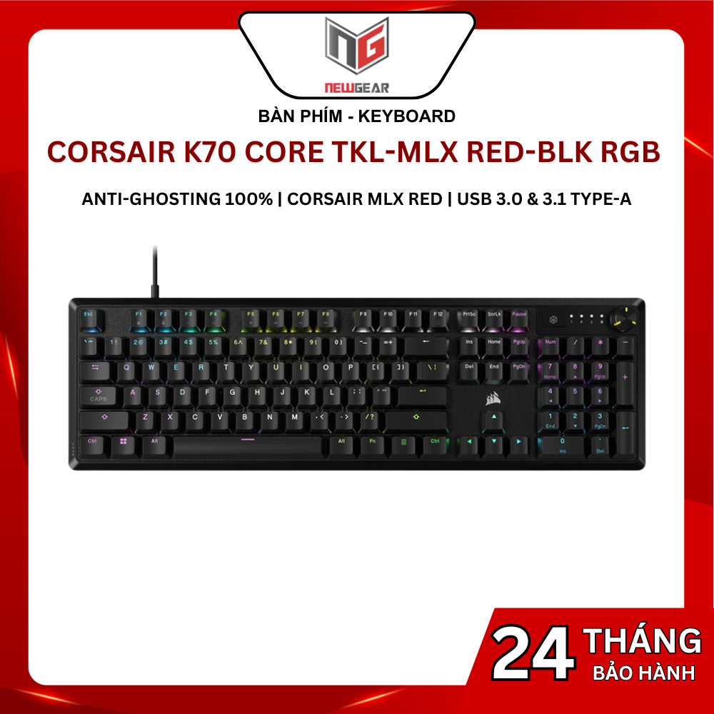 Corsair K70 CORE TKL MLX Red RGB Mechanical Keyboard – Pinnacle of ...