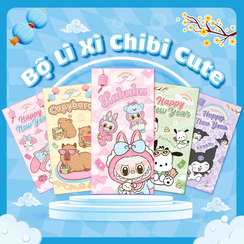[SET Of 10 BAGS] Super cute Chibi Hottrend 2025 Red Packets, Wholesale ...