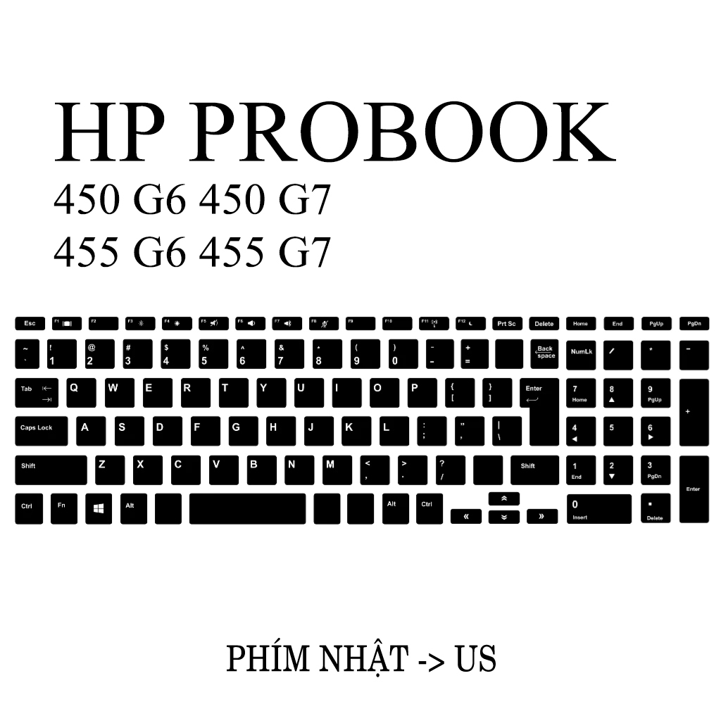 Hp Probook 450 455 G6 G7 LAPTOP Key Button Decal, pre-cut according to ...