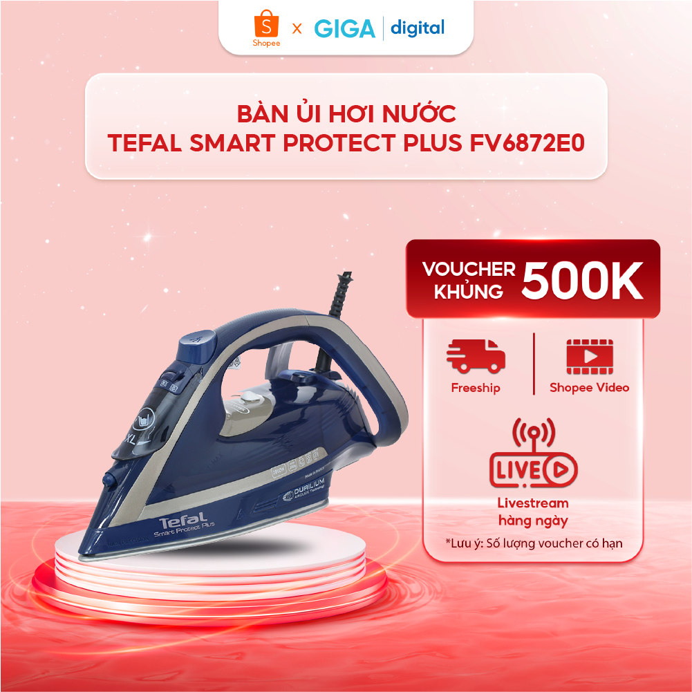 Tefal Smart Protect Plus Steam Iron FV6872E0 2600W | Shopee Malaysia