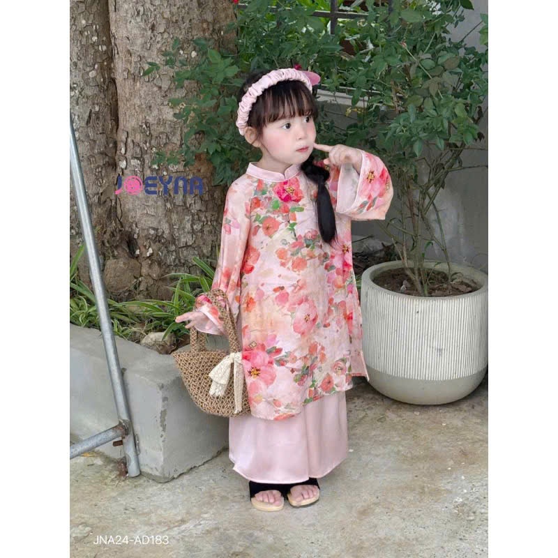 Girls' cherry blossom ao dai | Shopee Malaysia