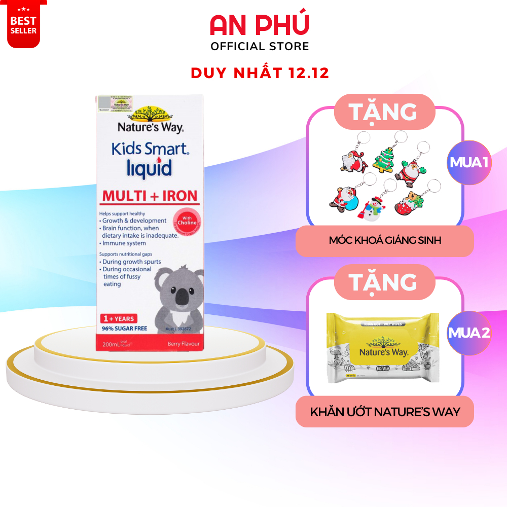 Nature's Way Kids Smart Liquid Multi + Iron Supplement Syrup for ...