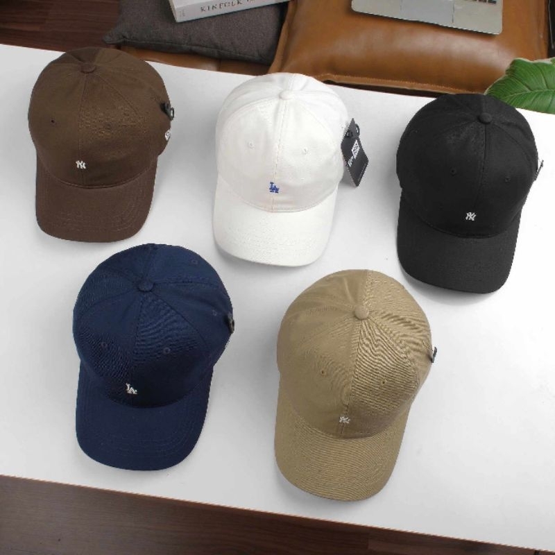 Mlb baseball cap, soft khaki hat embroidered with cute little logo ...